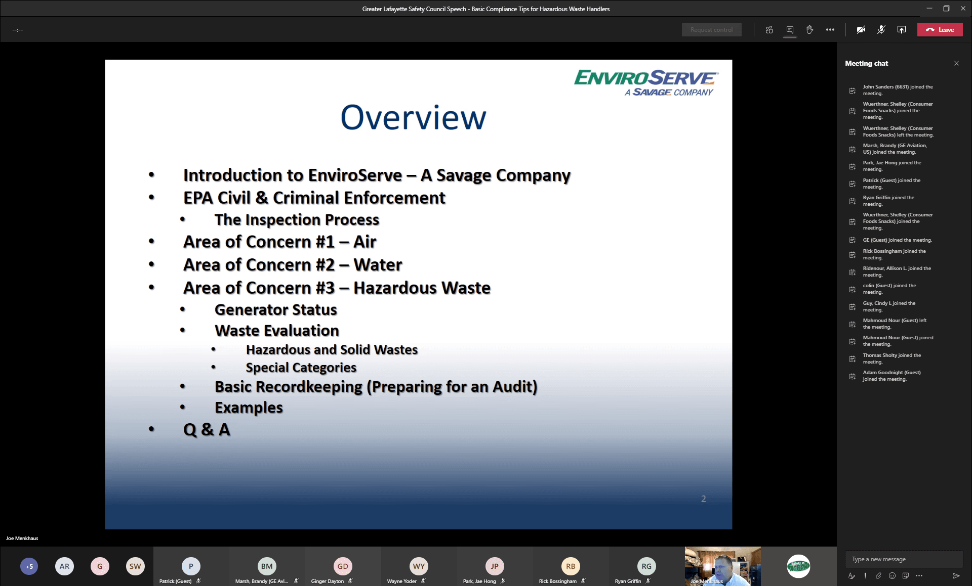 NOVEMBER 2020- TEAMS MEETING- Basic Compliance Tips for Hazardous Waste ...
